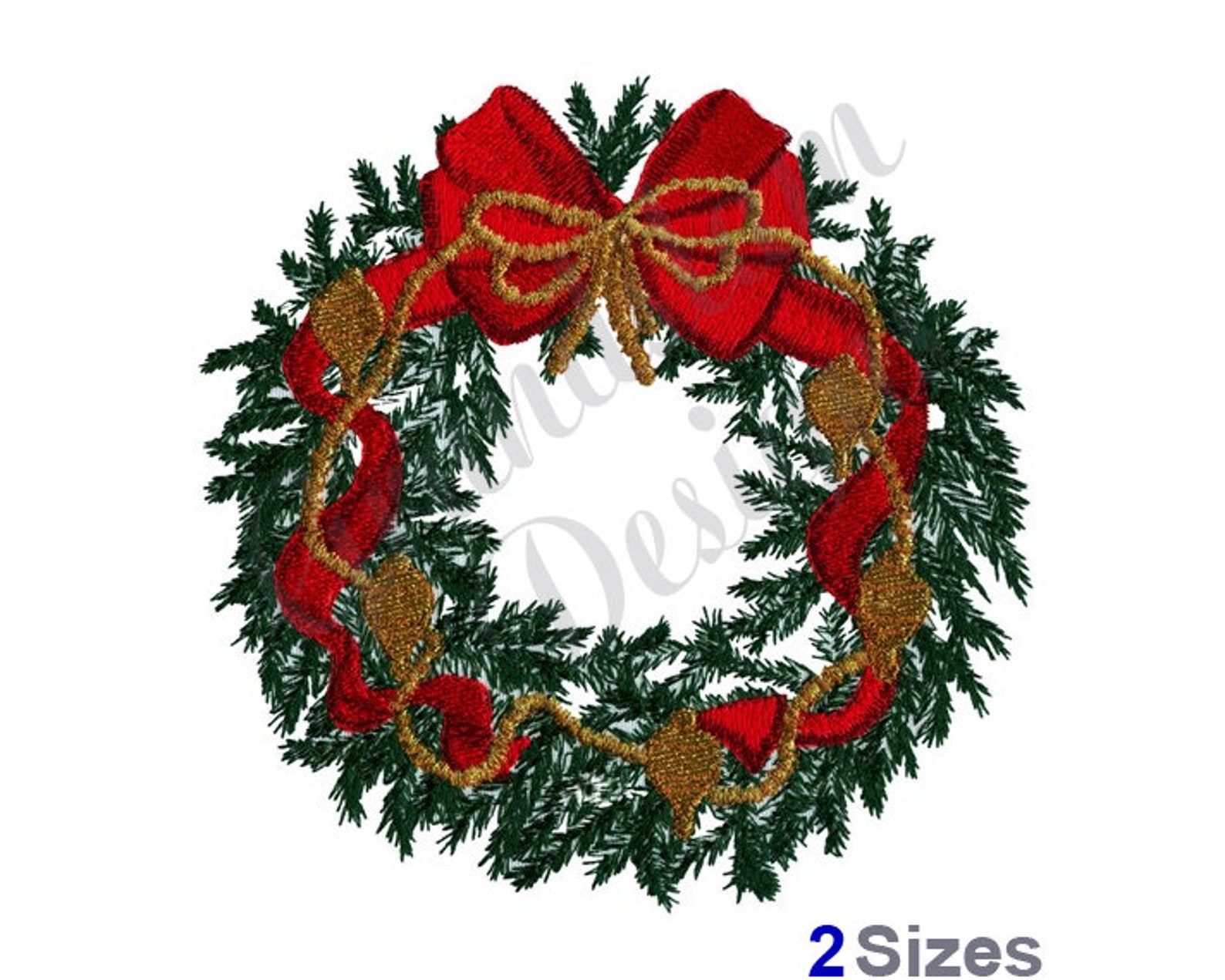 Christmas Wreath Machine Embroidery Design, Embroidery Designs, Machine ...