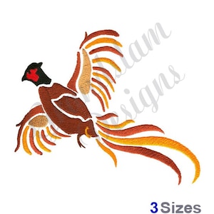 Flying Pheasant - Machine Embroidery Design - Etsy