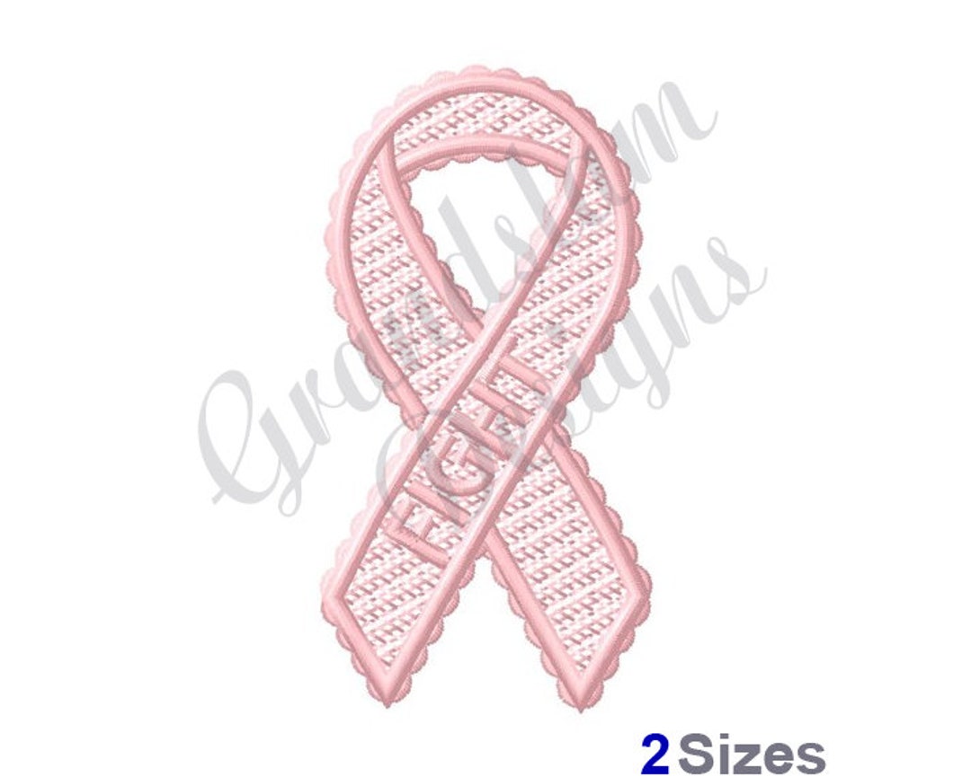 Fsl Fight Breast Cancer Ribbon - Free Standing Lace Machine Embroidery ...