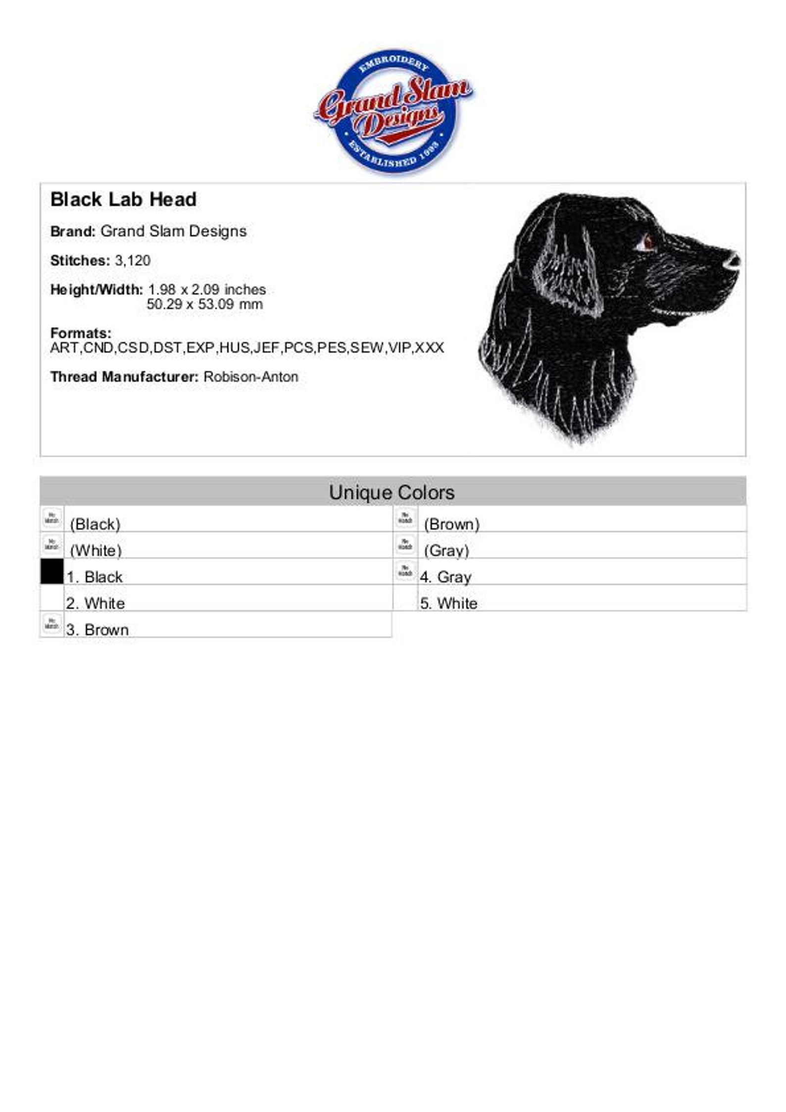 Black Lab Head - Machine Embroidery Design - Etsy
