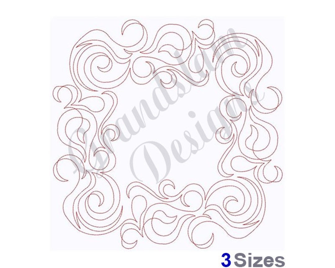 Scroll Border Quilt Block - Machine Embroidery Design, Embroidery ...