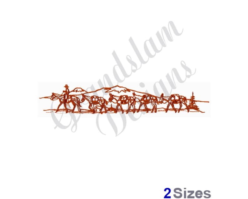 Mule Train Outline Machine Embroidery Design - Etsy