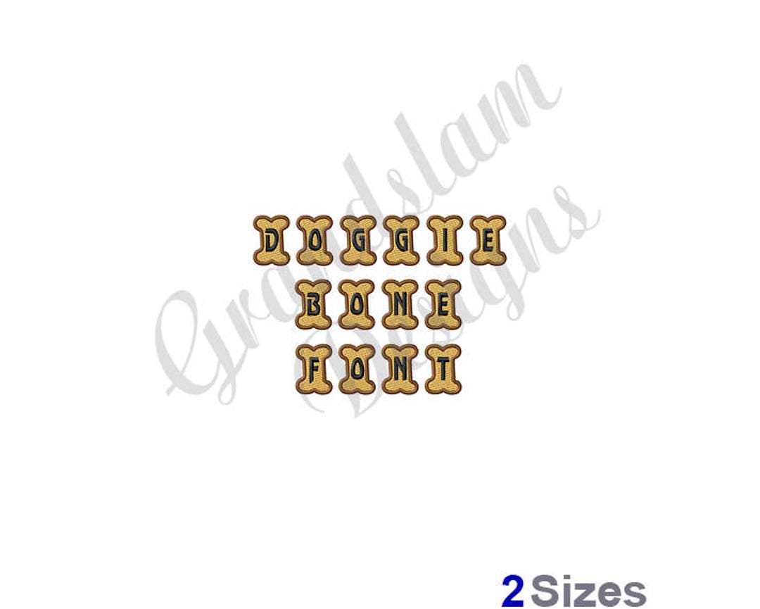 Dog Bone Letters Embroidery Font Set - Pet Machine Embroidery Alphabet ...
