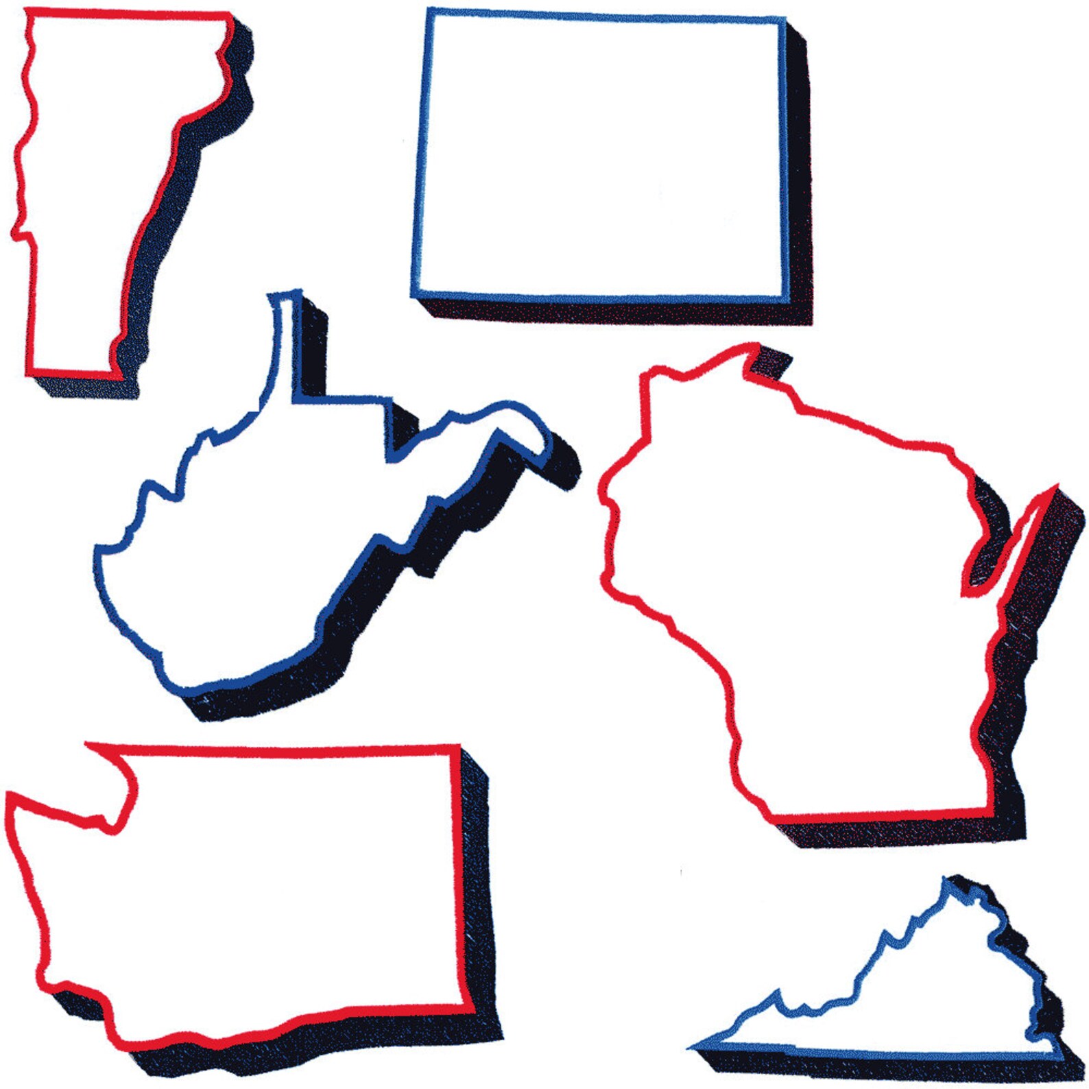 50 State Outlines in 2 Sizes Machine Embroidery Design - Etsy