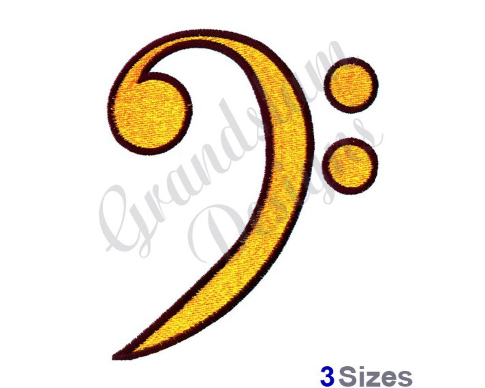Bass Clef Machine Embroidery Design Embroidery Designs | Etsy