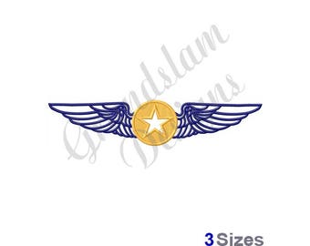 Navy Air Force Wings Machine Embroidery Design | Etsy