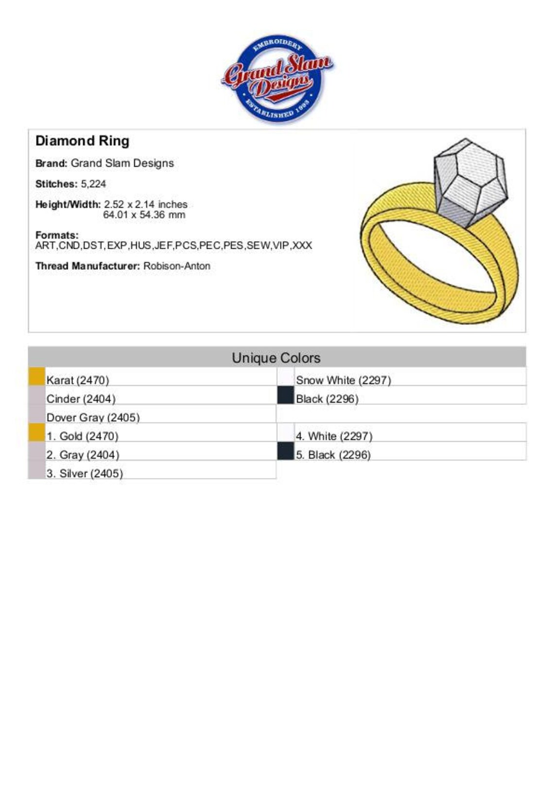 Diamond Wedding Ring Machine Embroidery Design | Etsy