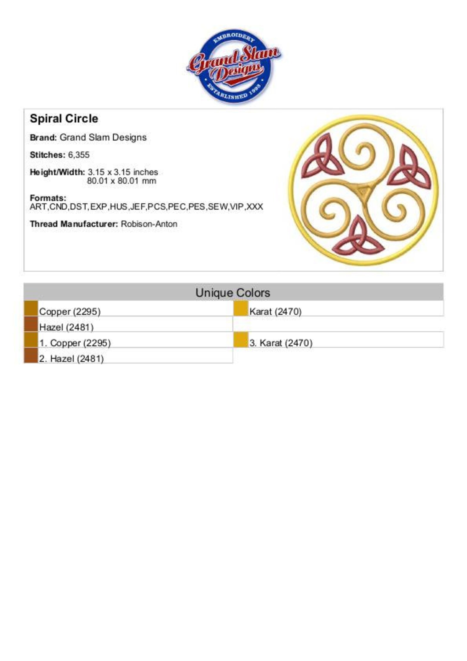 Spiral Circle Celtic Machine Embroidery Design - Etsy