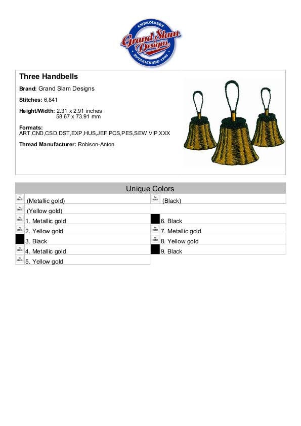 Three Hand Bells machine Embroidery Design Embroidery - Etsy