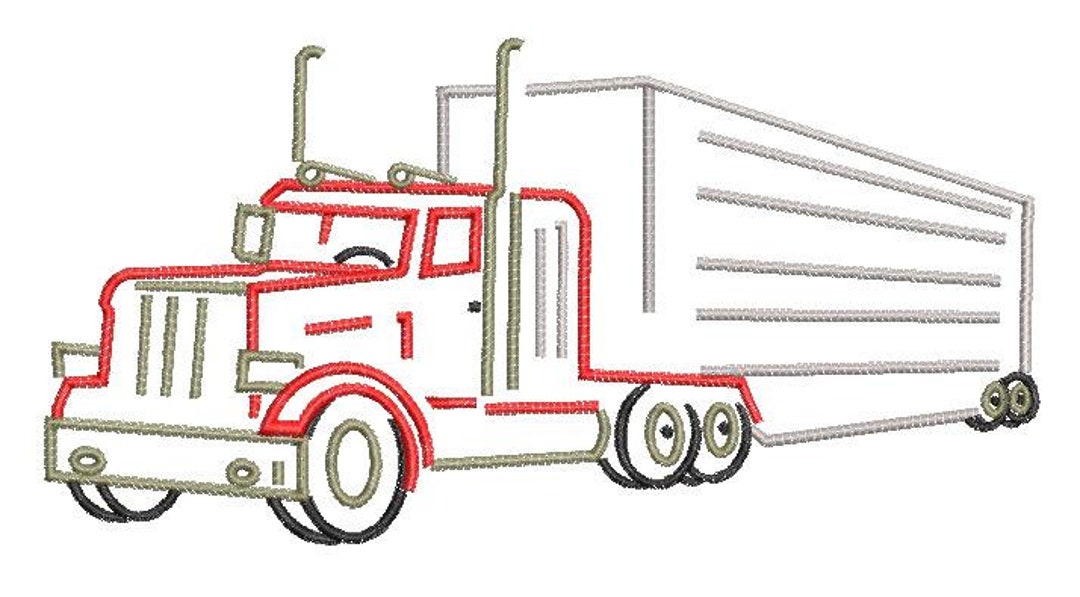 Semi Truck - Machine Embroidery Design, Embroidery Designs, Machine ...