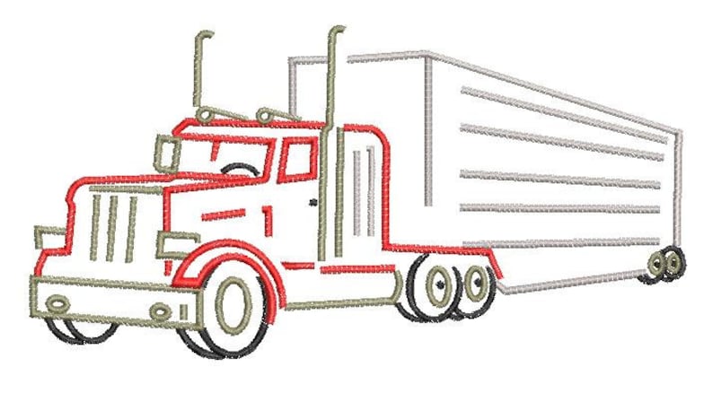 Semi Truck Machine Embroidery Design Embroidery Designs - Etsy