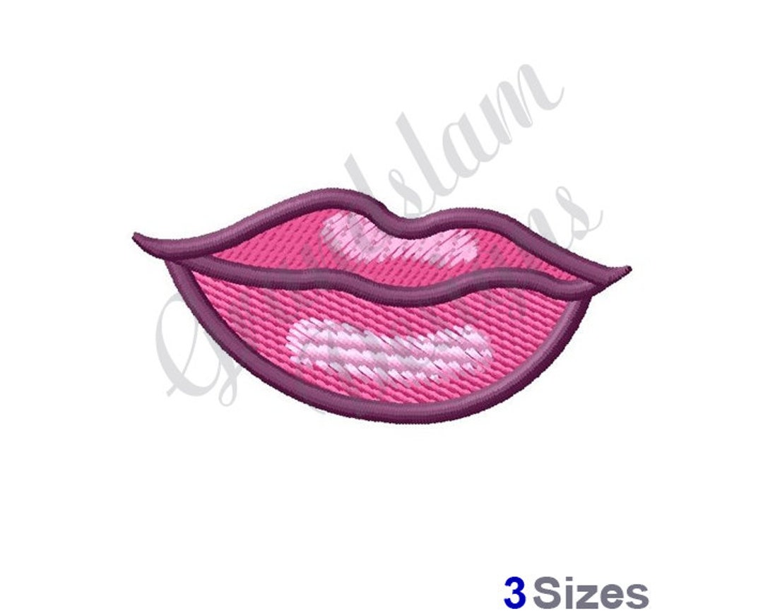 Pink Lips - Machine Embroidery Design, Embroidery Designs, Face Mask ...