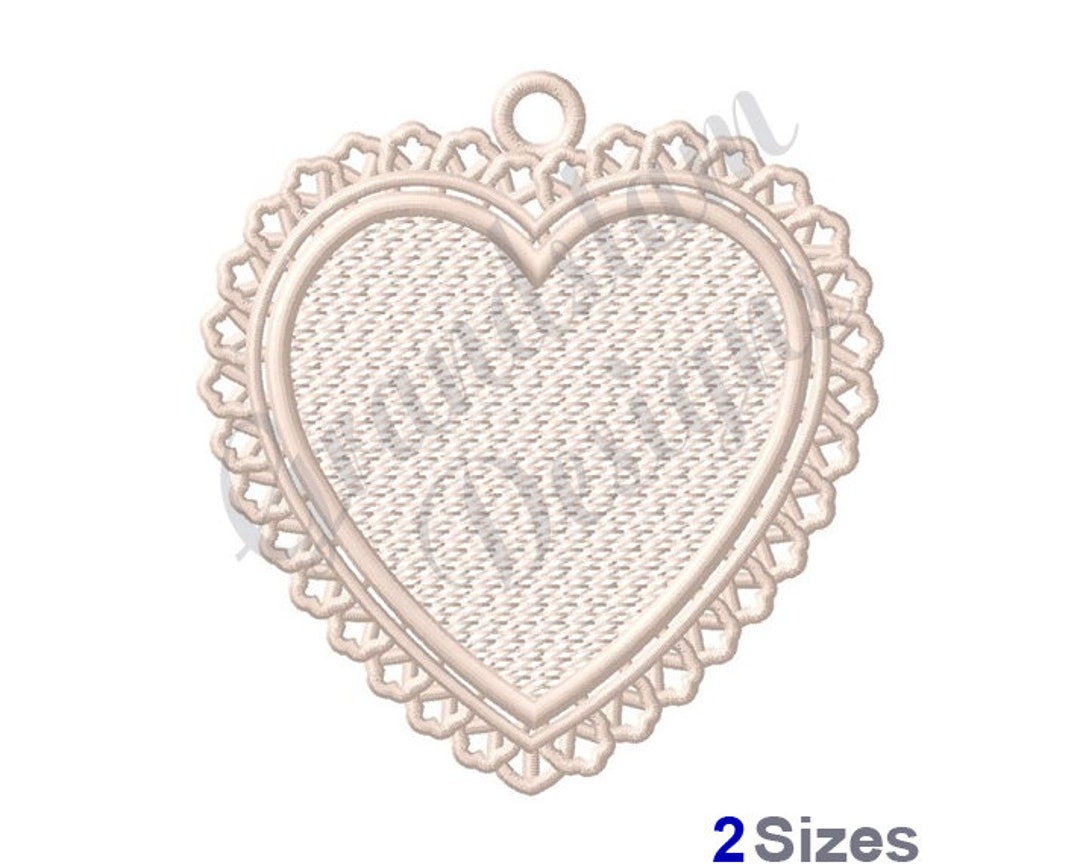Fsl Heart Ornament, Free Standing Lace - Machine Embroidery Design - Etsy