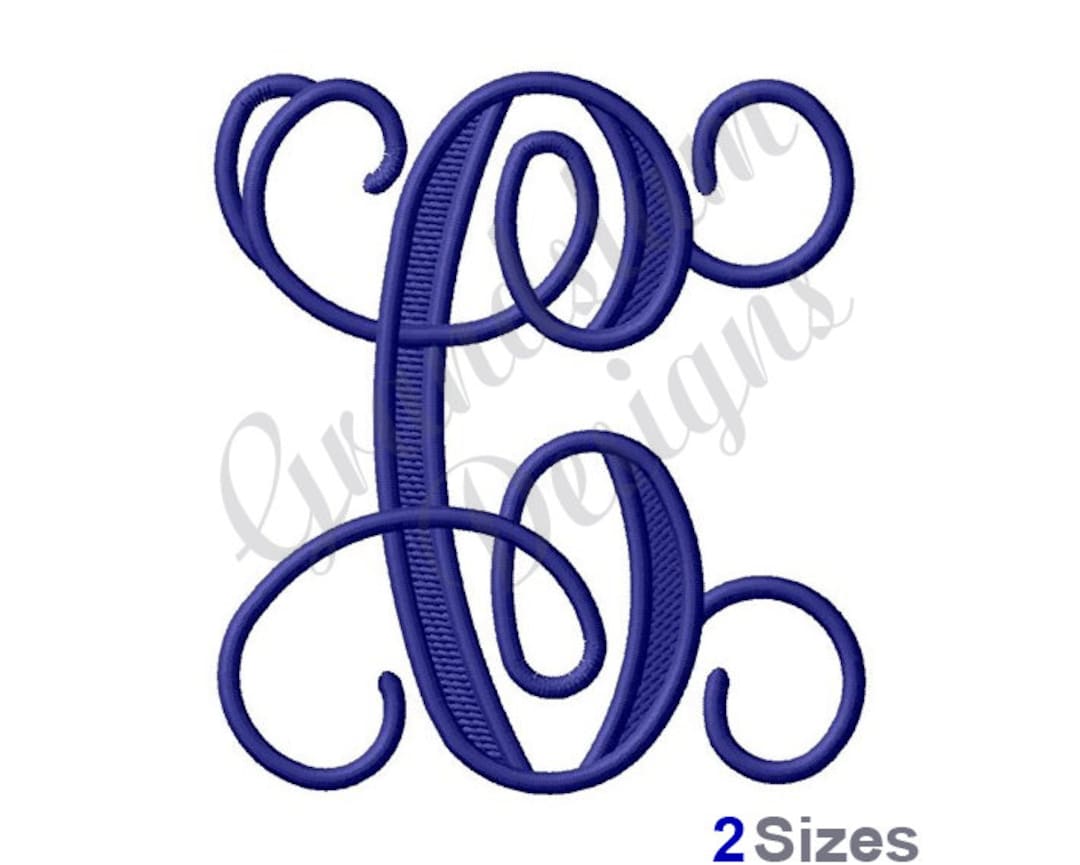 Vining Monogram Letter C - Machine Embroidery Design - Etsy