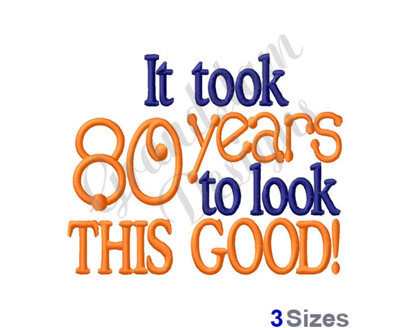 80 Years - Machine Embroidery Design, Embroidery Designs, Machine ...