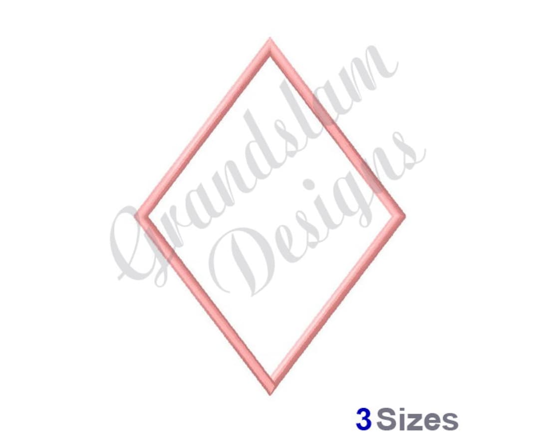 Diamond Shape Outline - Machine Embroidery Design - Etsy