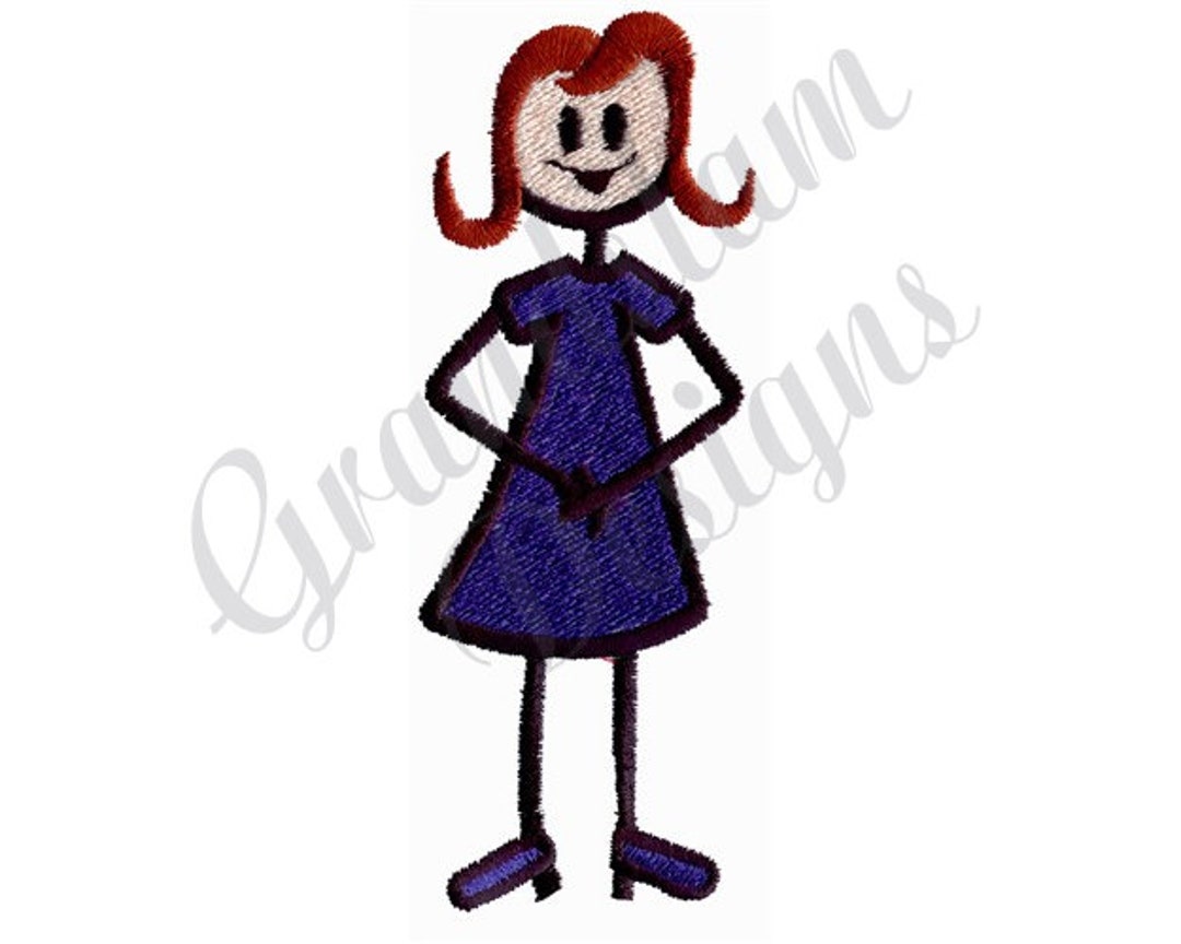 Stick Girl - Machine Embroidery Design - Etsy