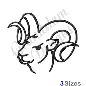 Ram Outline - Machine Embroidery Design, Embroidery Designs, Machine ...