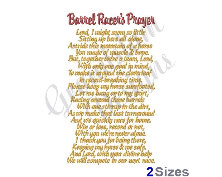 Barrel Racing Prayer