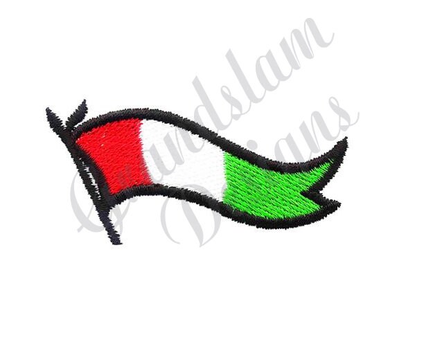 Italian Flag Banner Machine Embroidery Design Embroidery - Etsy