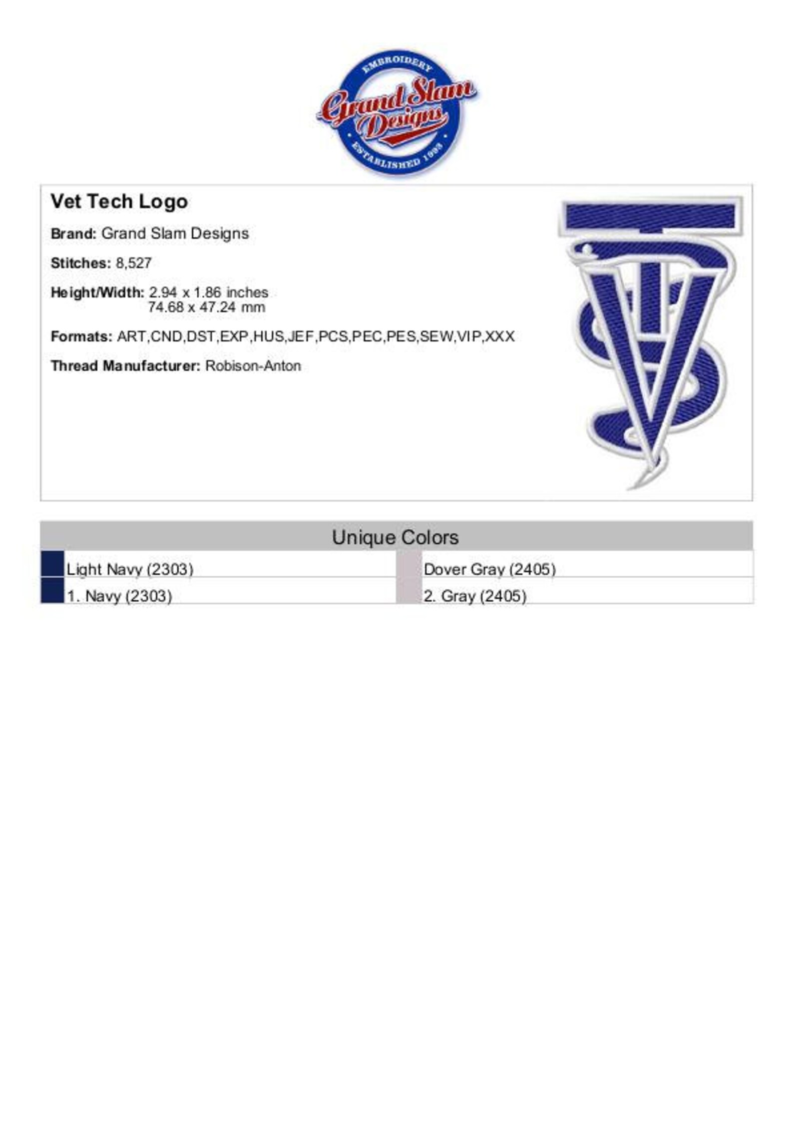 Vet Tech Logo Machine Embroidery Design - Etsy