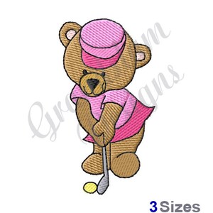 Lady Bear Golfer - Machine Embroidery Design - Etsy