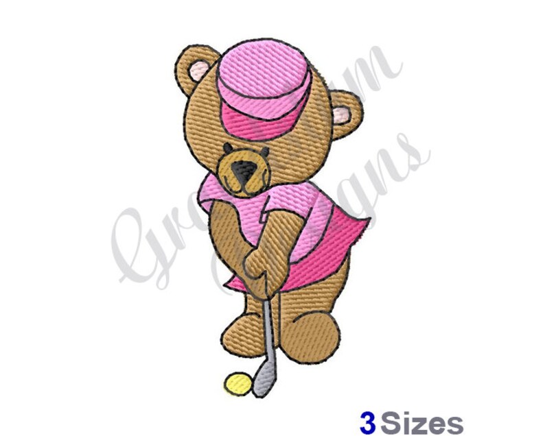 Lady Bear Golfer - Machine Embroidery Design - Etsy