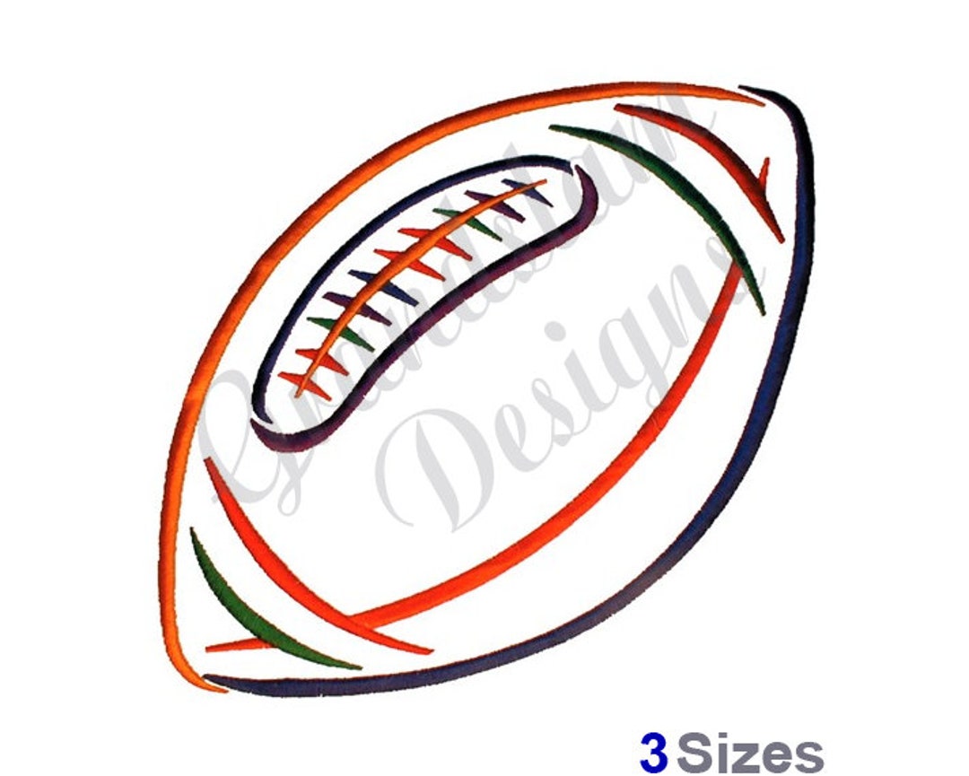 Football Outline - Machine Embroidery Design - Etsy