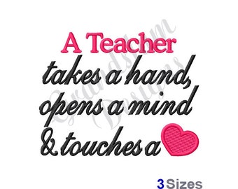 World's Best Teacher Machine Embroidery Design Stick - Etsy