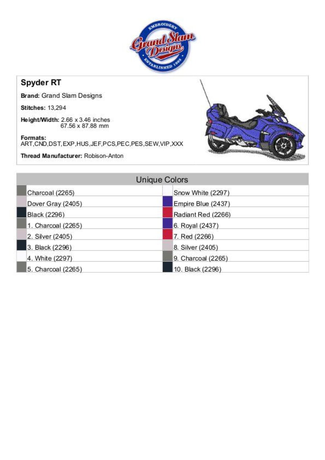 Spyder Rt Motorcycle - Machine Embroidery Design - Etsy