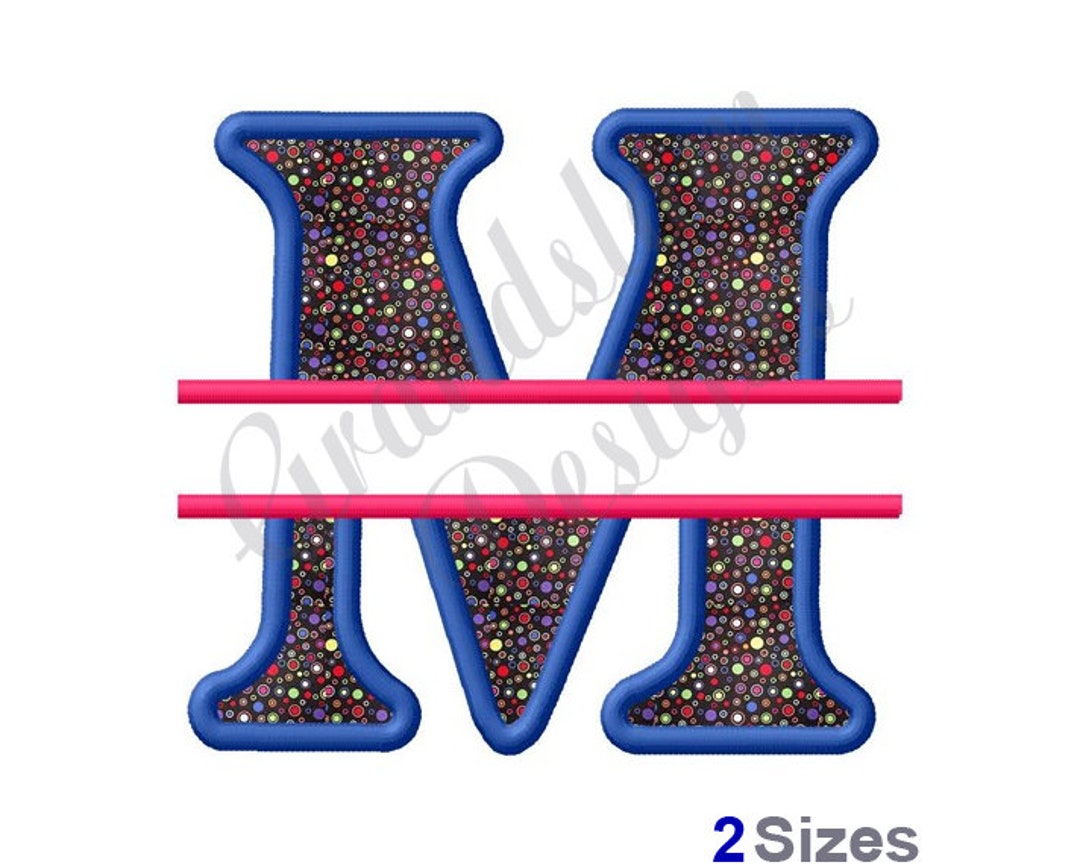 Split Applique Letter M - Machine Embroidery Design - Etsy