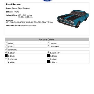 Road Runner Classic Car - Machine Embroidery Design - Etsy