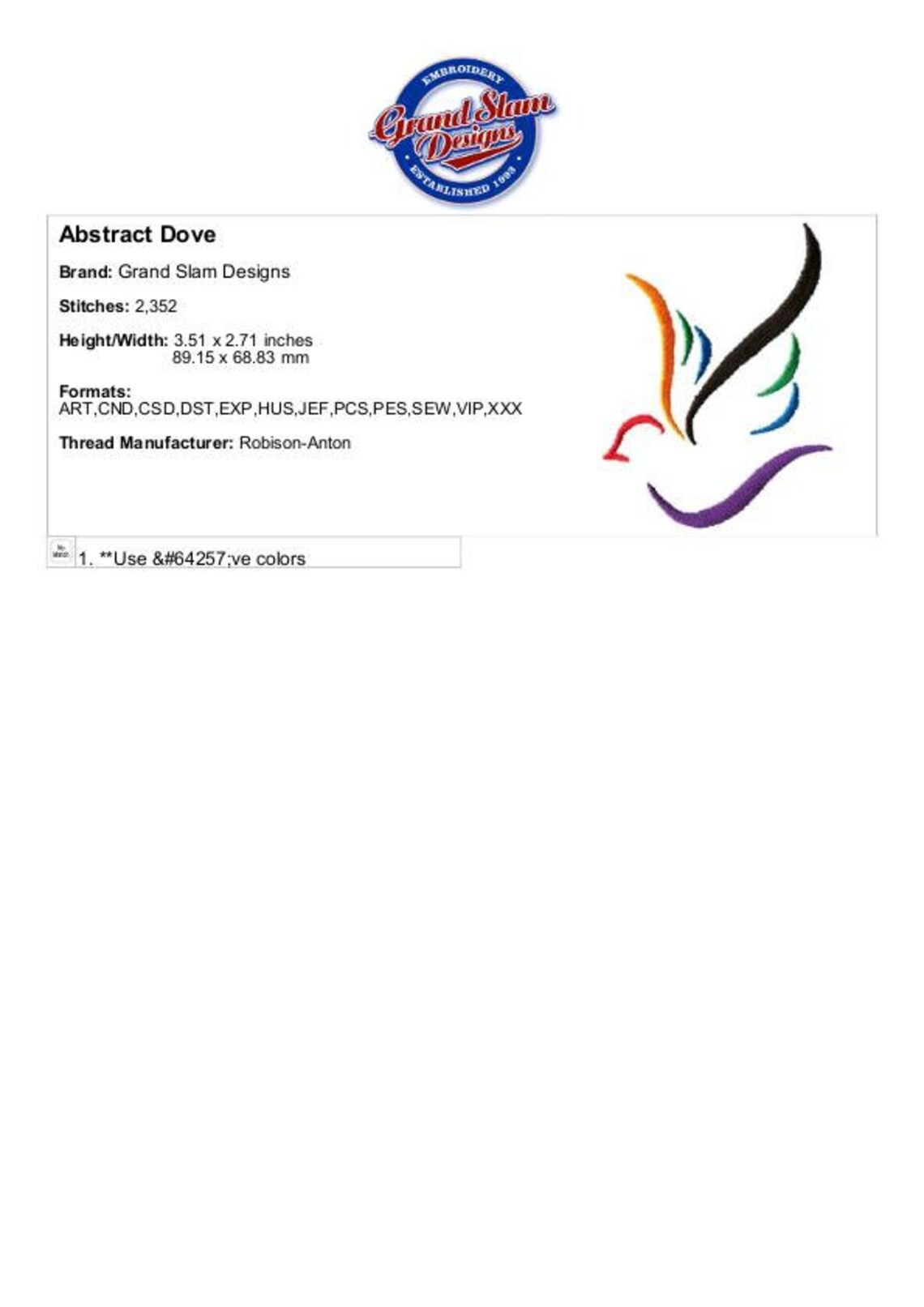 Abstract Dove Machine Embroidery Design Embroidery Designs - Etsy