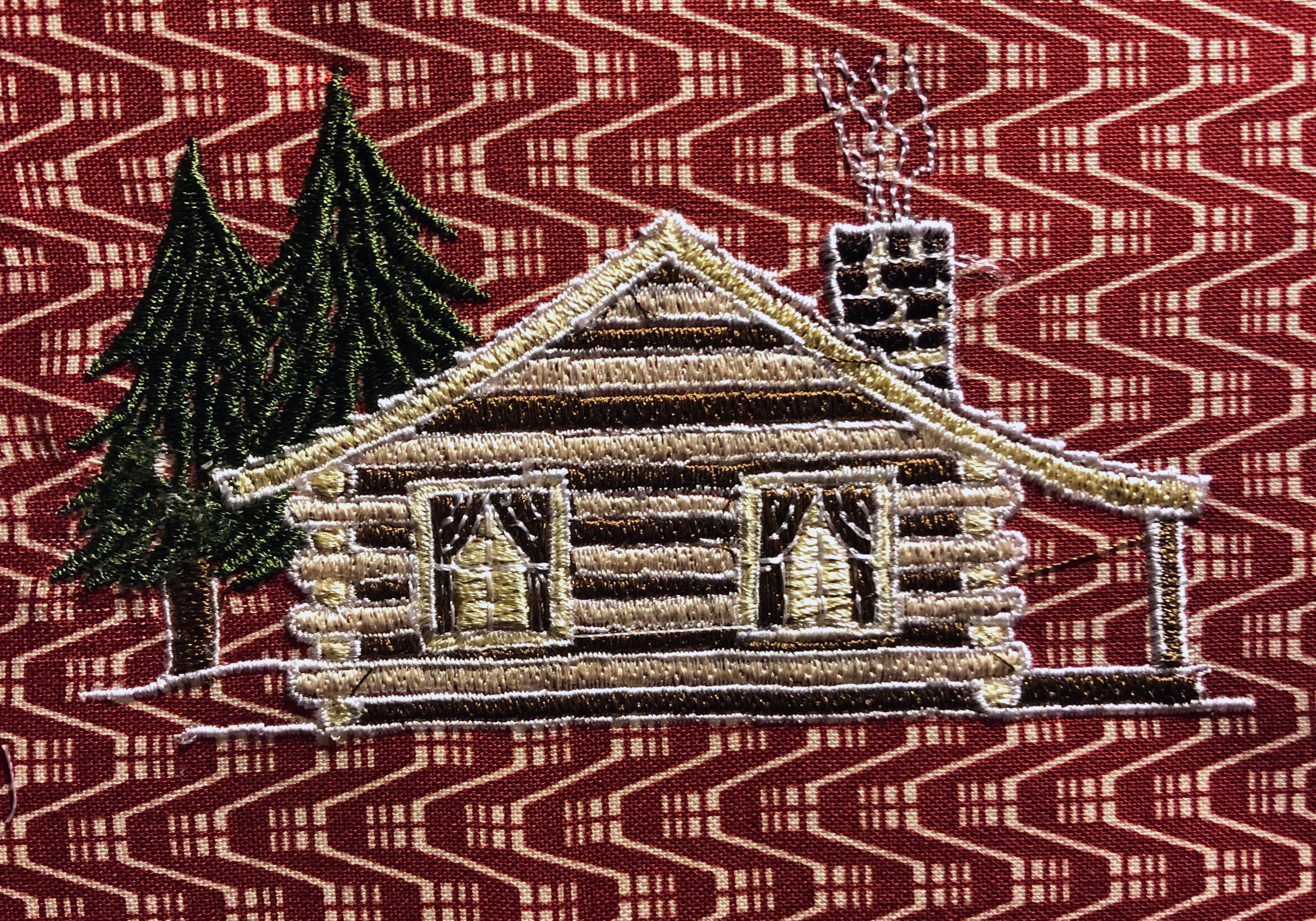 Log Cabin Machine Embroidery Design - Etsy
