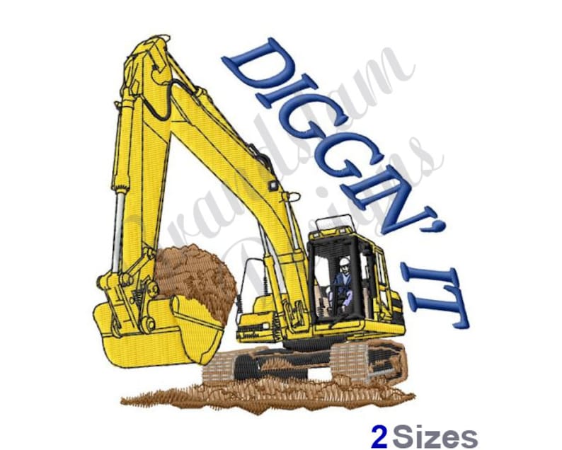 Excavator Digger Machine Embroidery Design Embroidery - Etsy