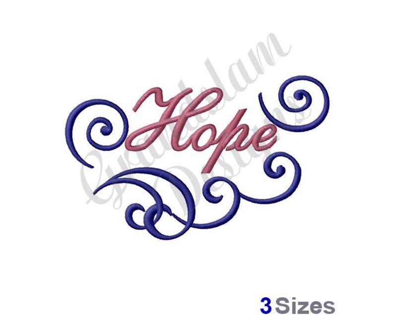 Hope Machine Embroidery Design - Etsy