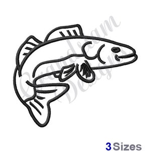 Walleye Fish Outline - Machine Embroidery Design - Etsy