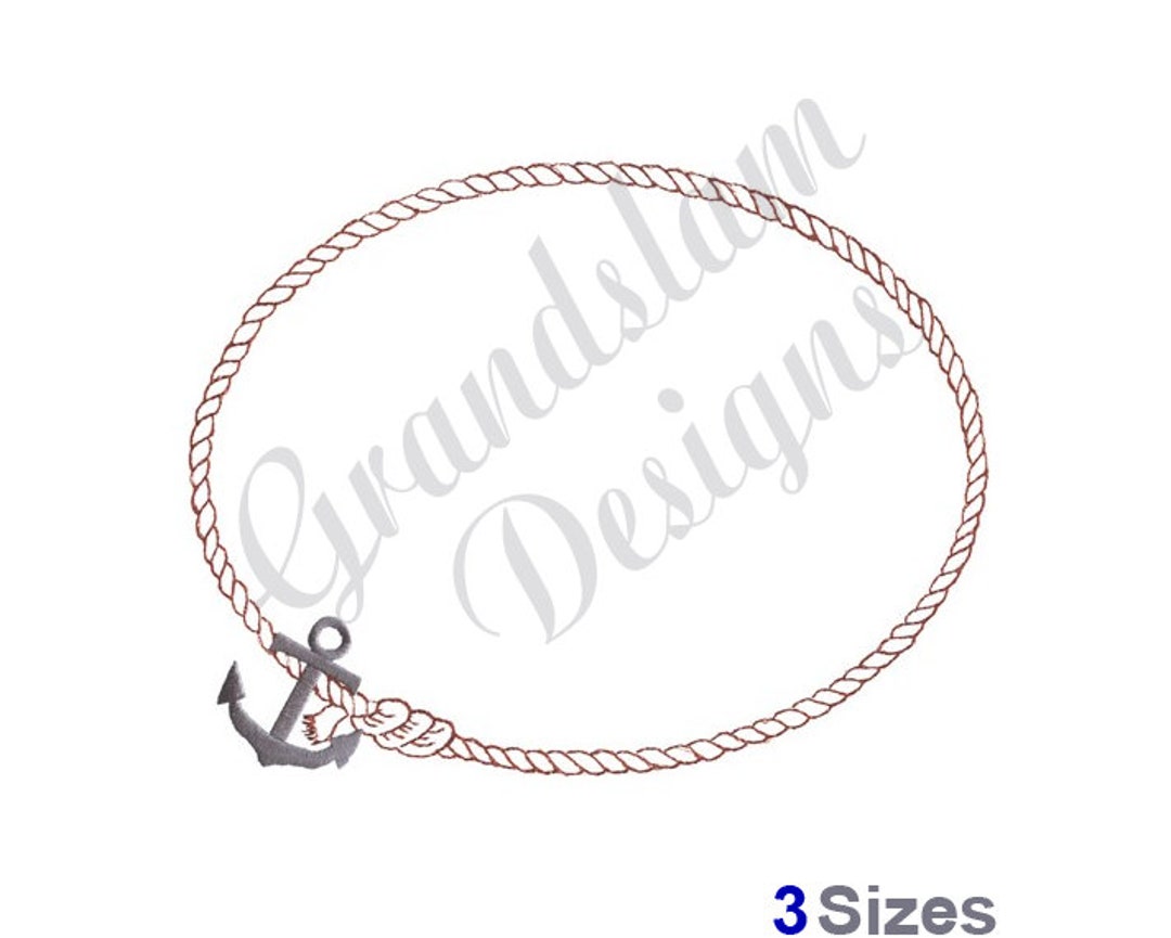 Anchor Rope Border Frame -machine Embroidery Design, Embroidery Designs ...