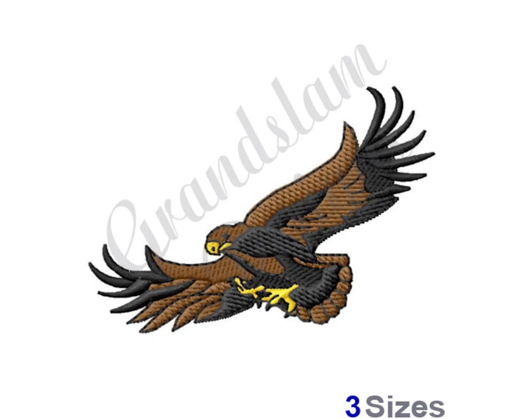 Flying Hawk - Machine Embroidery Design - Etsy