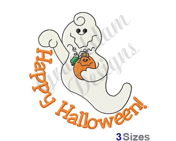 Happy Halloween Ghost Machine Embroidery Design Embroidery | Etsy