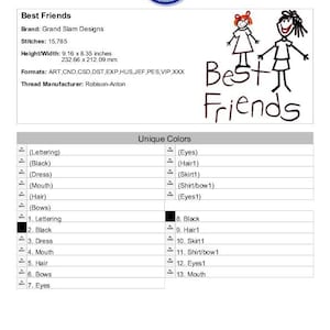 Best Friends Outline - Machine Embroidery Design, Embroidery Designs ...