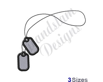 Dog Tags Applique Machine Embroidery Design Military Name Tags - Etsy