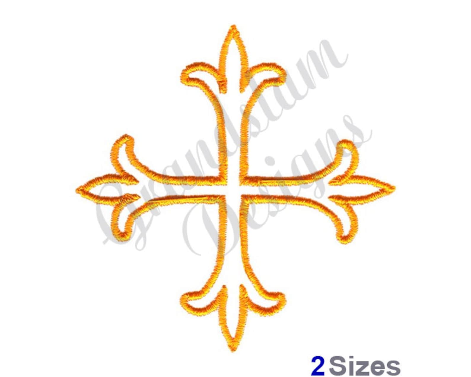 Cross Outline Embroidery Design – Religious Symbol (instant Download ...