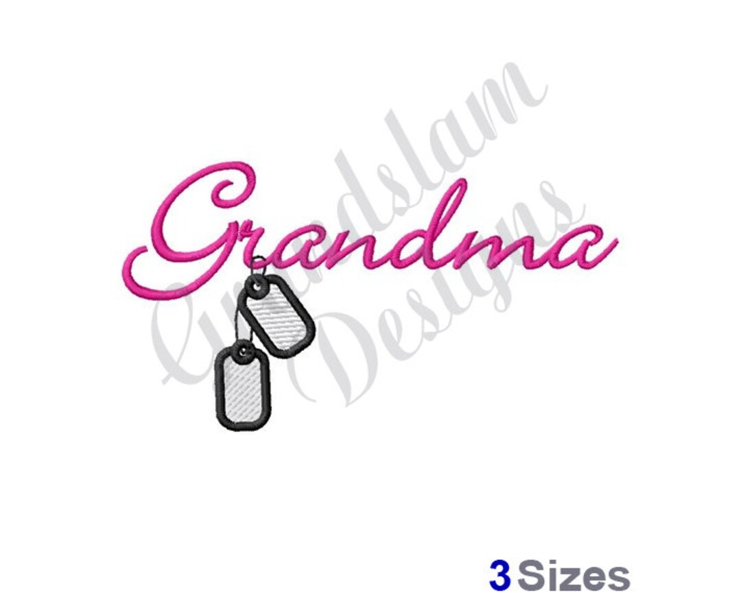 Grandma Dog Tags Machine Embroidery Design (instant Download) - Etsy