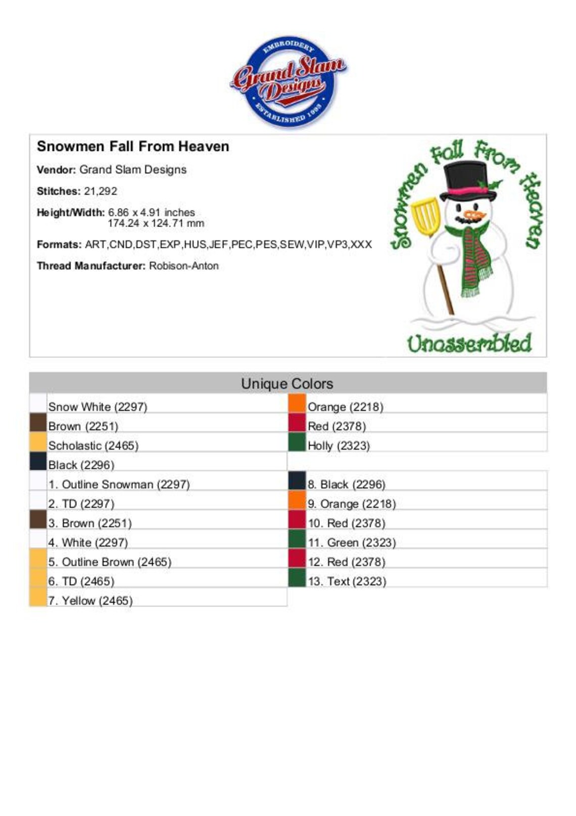 Snowmen Fall From Heaven Unassembled Machine Embroidery - Etsy