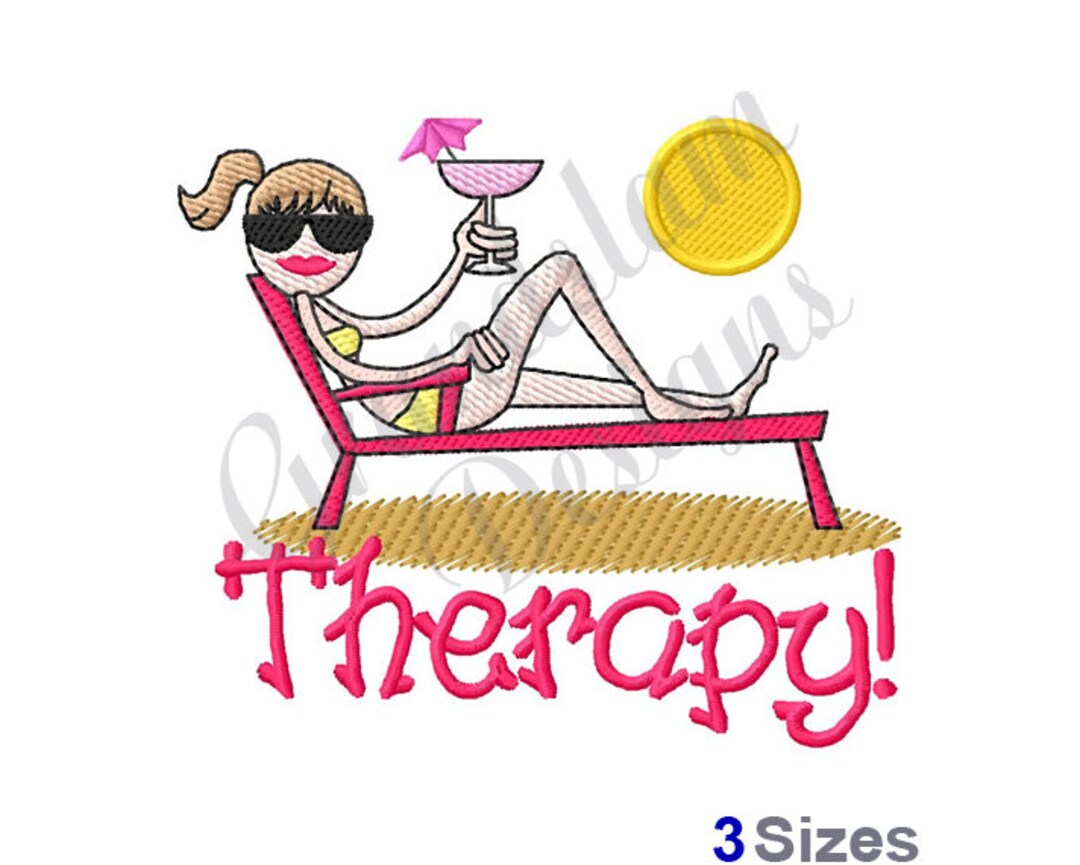 Beach Chair Therapy - Machine Embroidery Design - Etsy