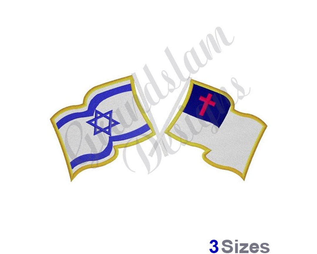 Crossed Israeli/christian Flags - Machine Embroidery Design, Embroidery ...