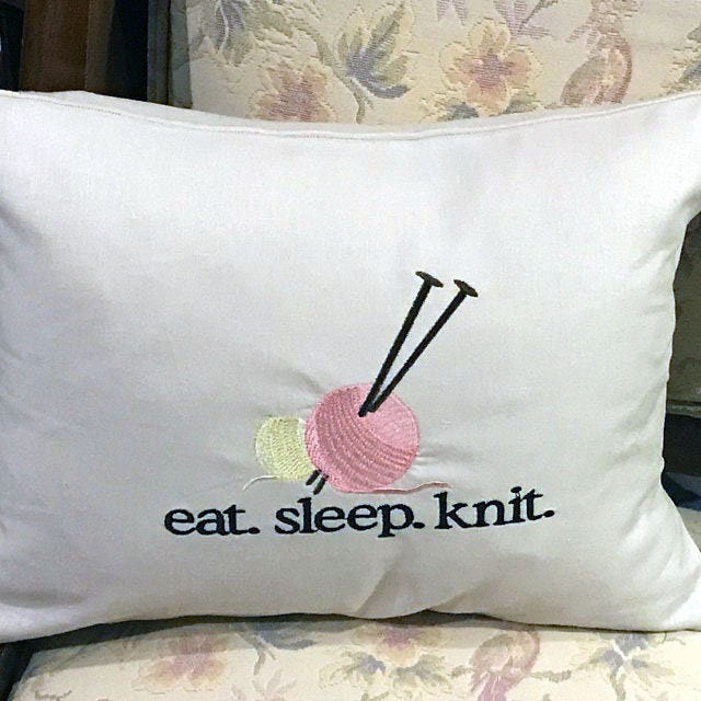 Knitting Needles & Yarn Machine Embroidery Design - Etsy