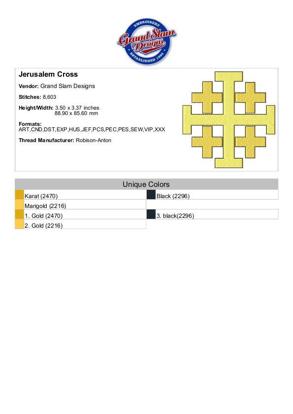 Jerusalem Cross Machine Embroidery Design | Etsy