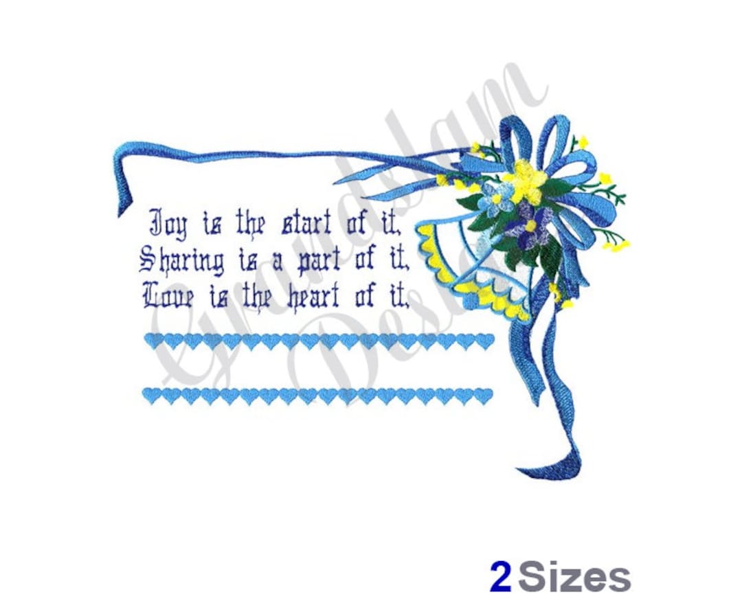 Wedding Blessing -machine Embroidery Design, Embroidery Designs ...